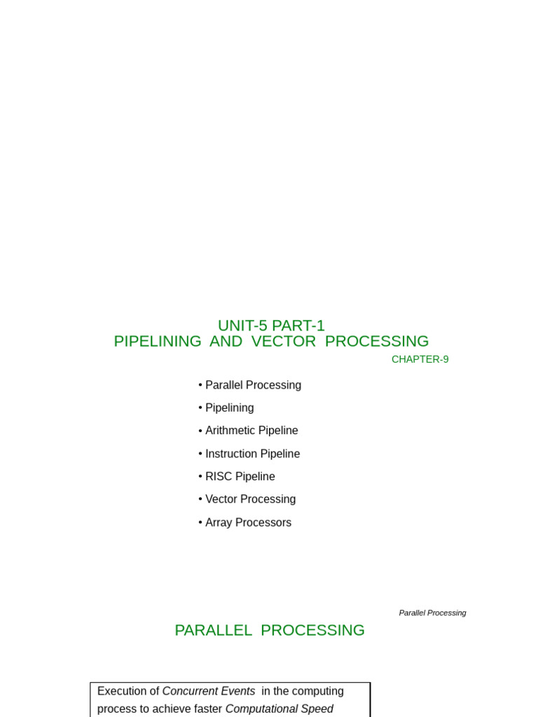 Unit-5 Part1 Pipelining (Chapter-9) | PDF | Parallel Computing ...