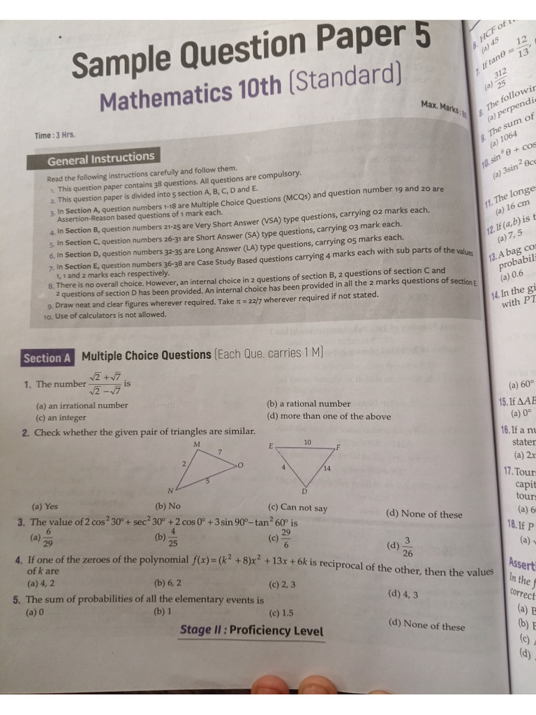 Sample Paper 5 | PDF