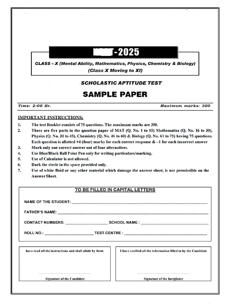 Class x to Xi Nsat Qp_copy Cci Tral | PDF