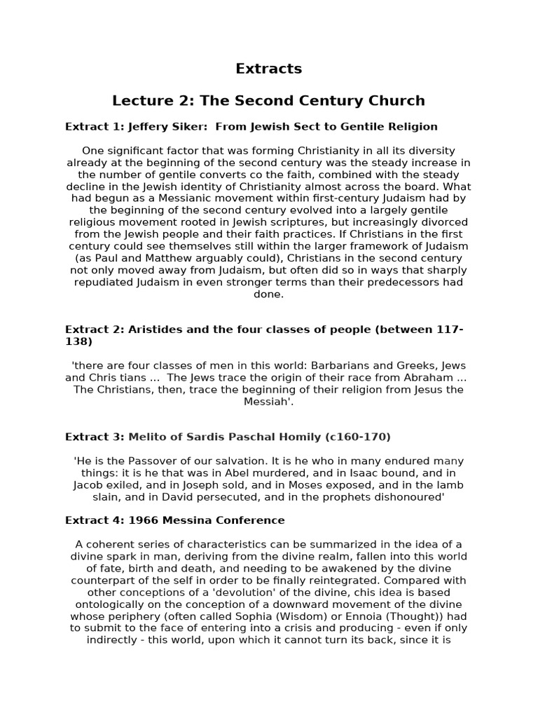Second Century Christianity Evolution | PDF | Gnosticism | Gnosis
