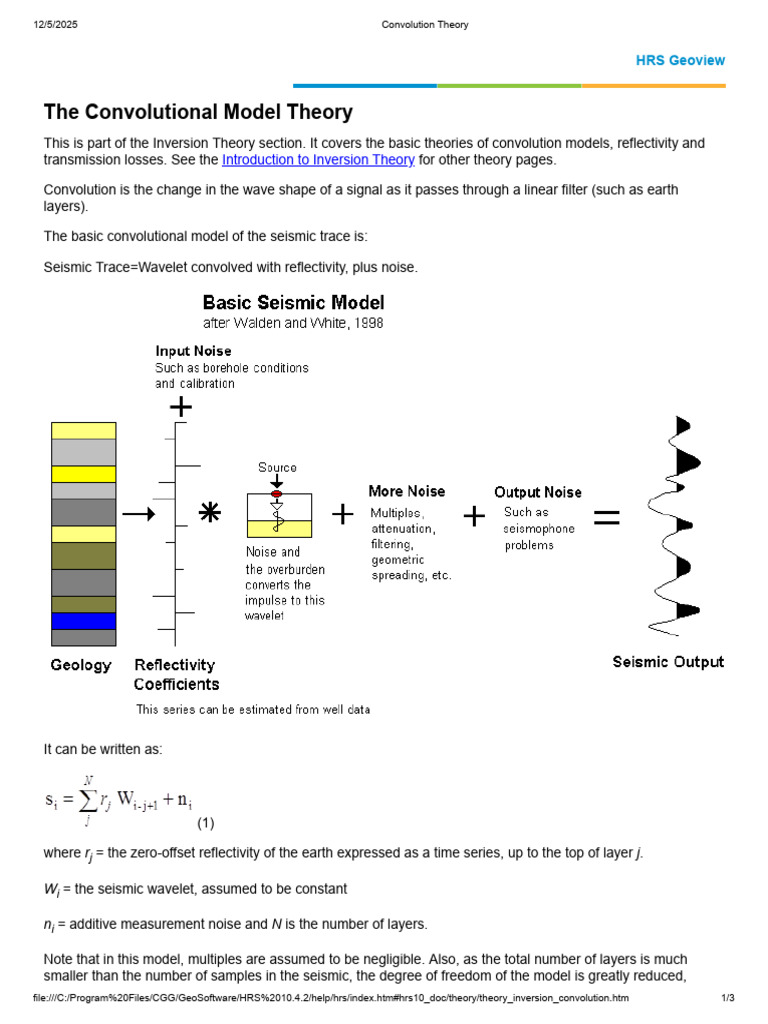 Convolution Theory | PDF | Wavelet | Reflection Seismology