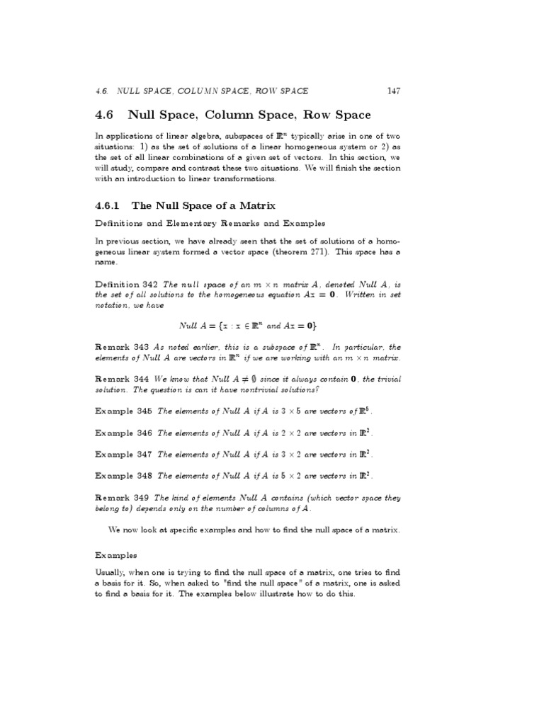 Row Col Spaces | PDF | System Of Linear Equations | Matrix (Mathematics)