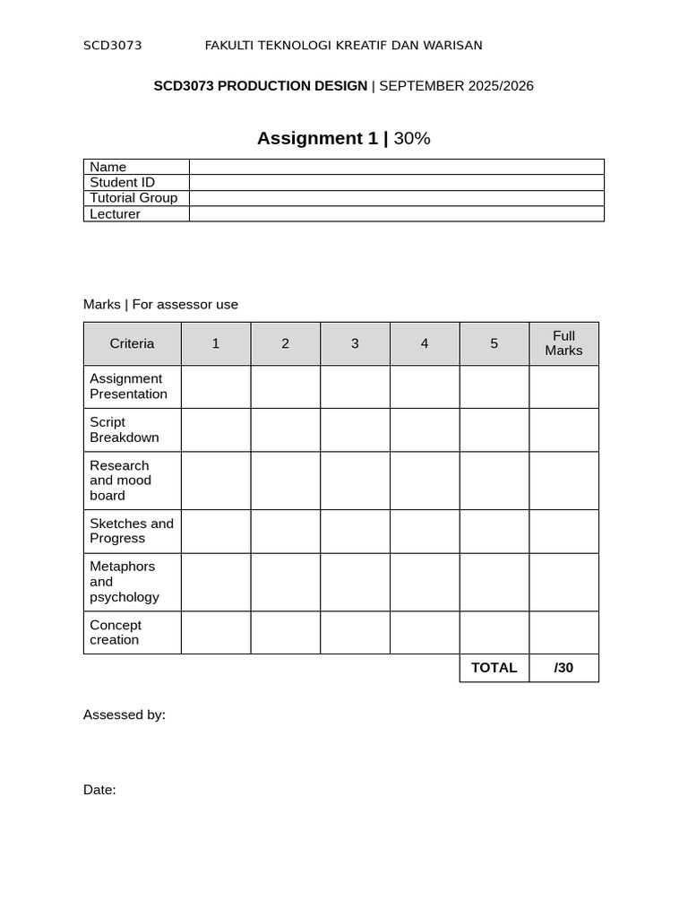 Front Page - Assignment 1 | PDF