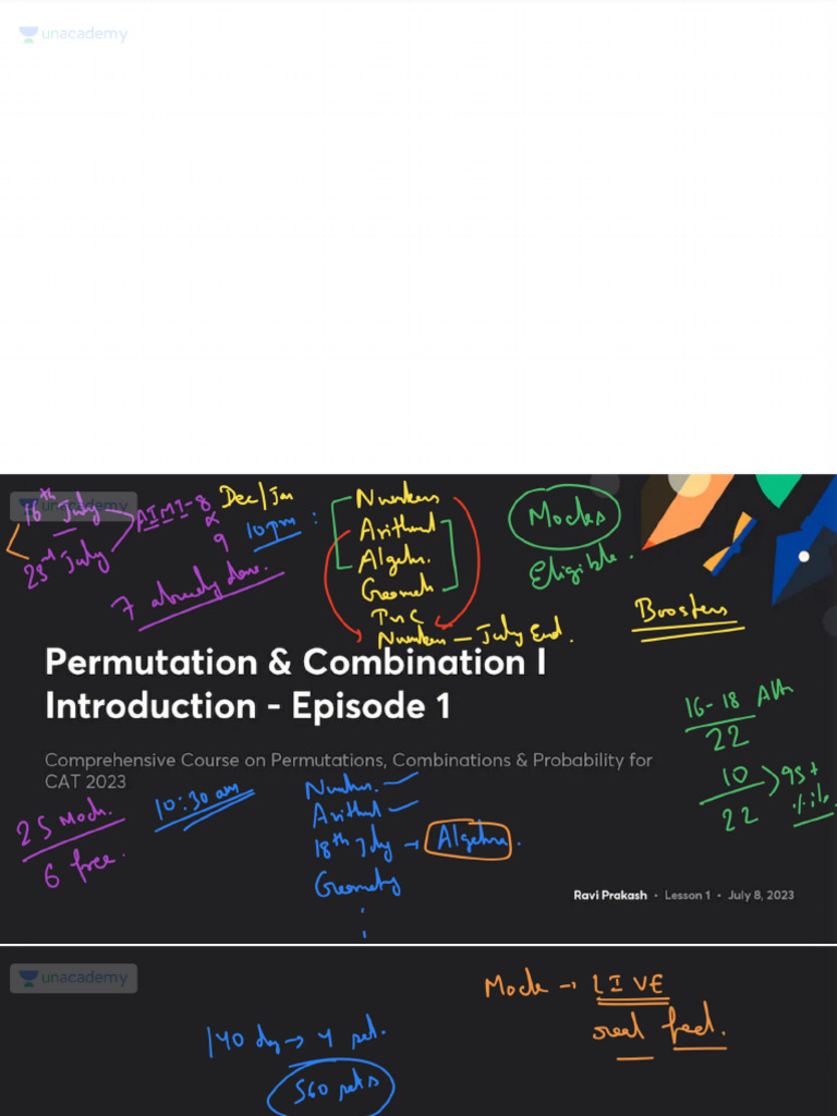 Permutation Combination I Introduction Episode 1 With Anno | PDF