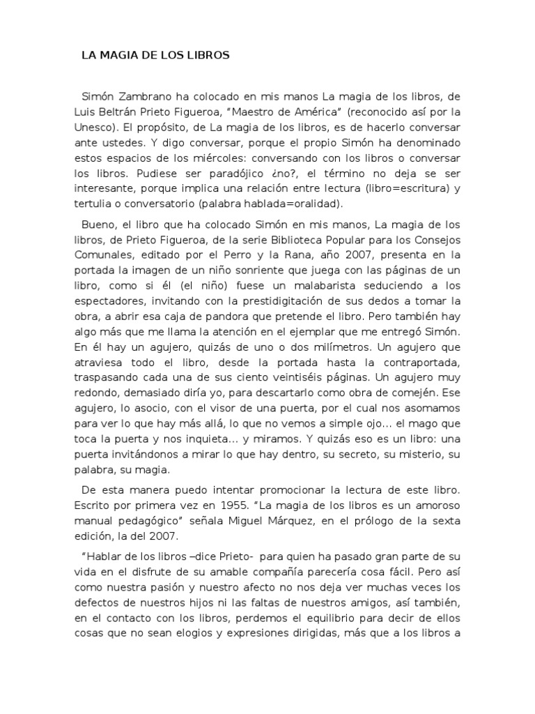 Sobre La Magia de Los Libros | PDF | Lectura (proceso) | Libros