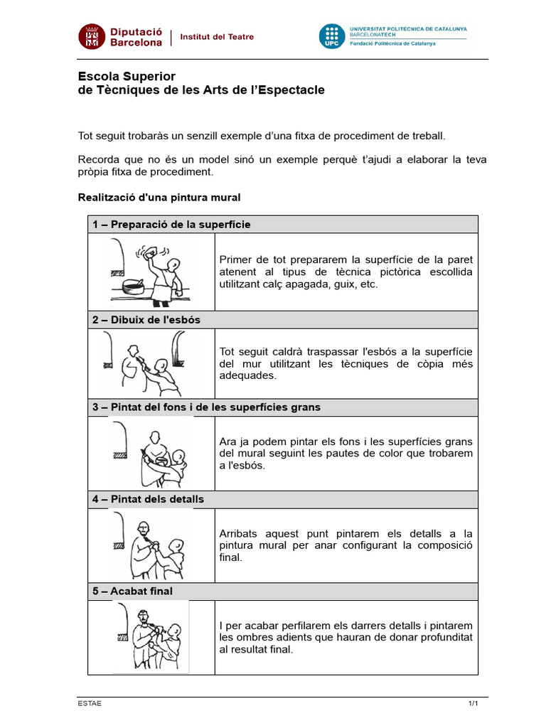 Exemple Fitxa Procediment de Treball | PDF