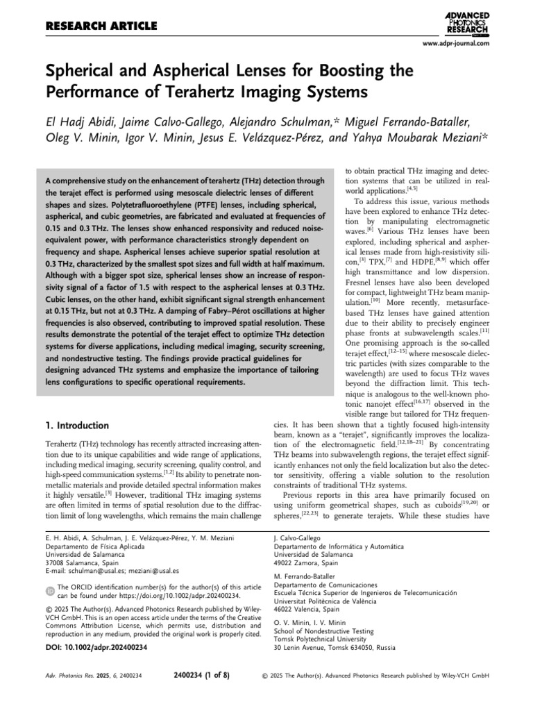 Advanced Photonics Research - 2025 - Abidi - Spherical and Aspherical ...