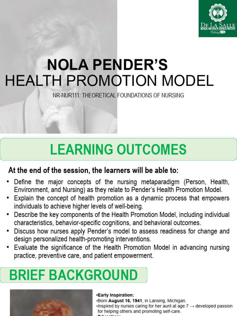 Nola Pender’s Health Promotion Model_tfn 25-26.Pptx (1) | PDF ...
