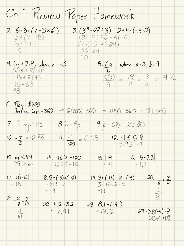 Math Homework Review and Solutions | PDF