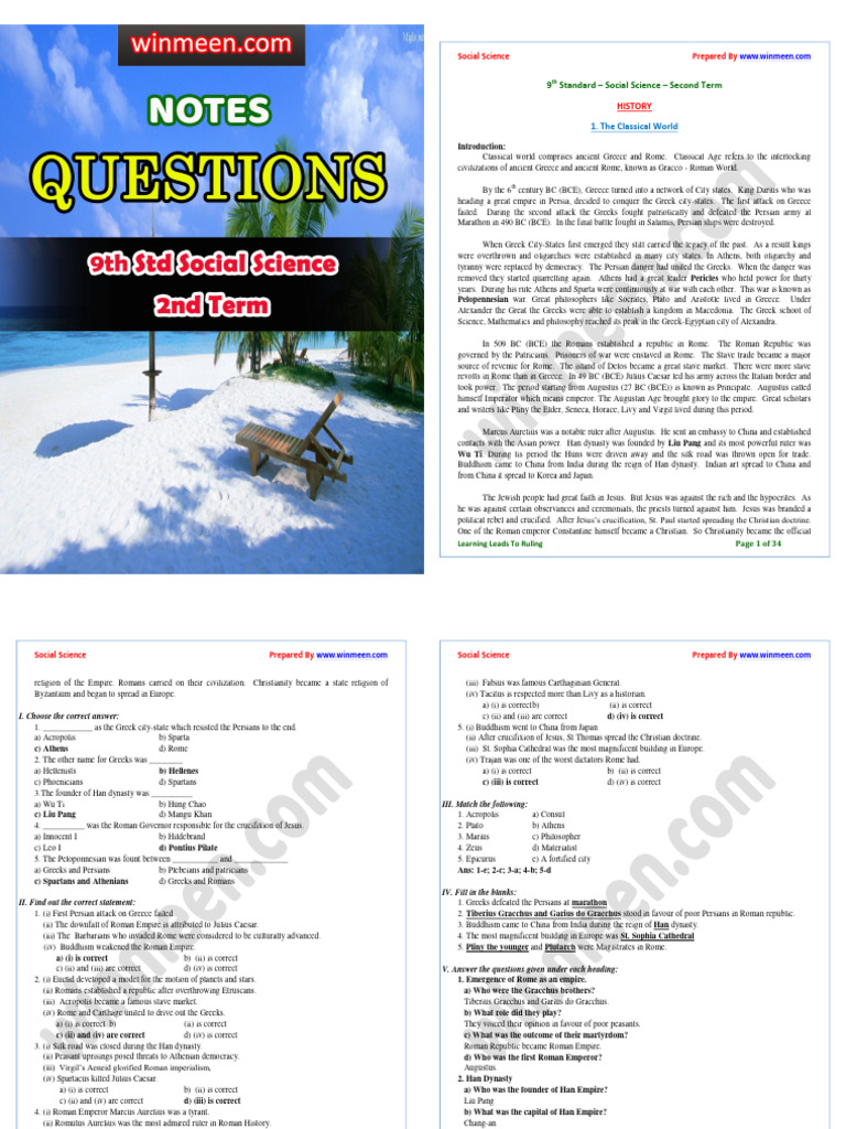 Classical World History for 9th Grade | PDF | Ancient Greece | Ancient Rome