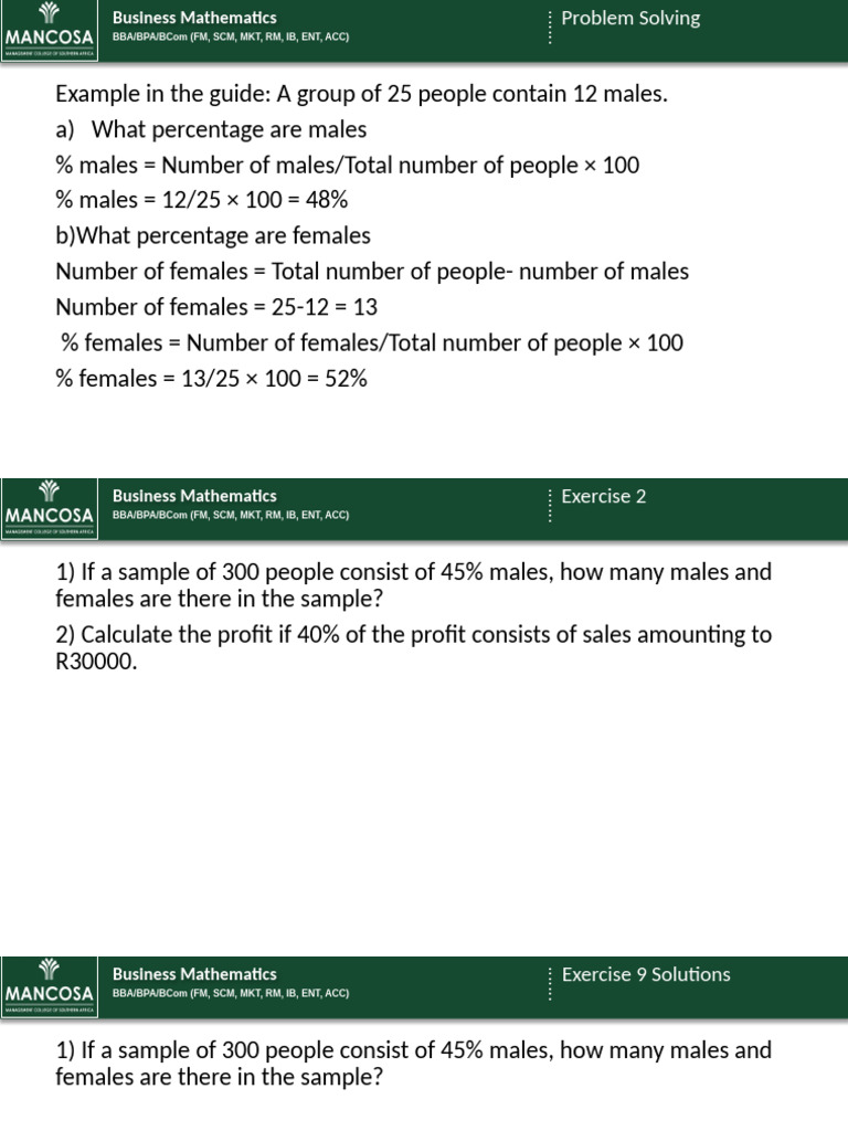 Business Mathematics Lecture 4 - Copy - Copy | PDF | Equations ...