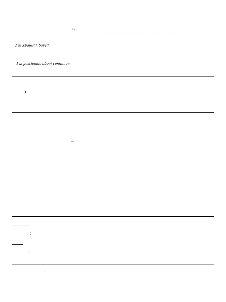 Abdallah Sayed CV | PDF | Information Technology | Systems Architecture