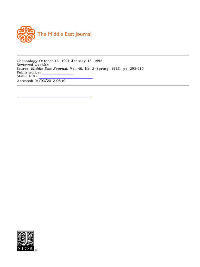 1991-10-16 - 1992-01-15 | PDF | Israel | World Politics