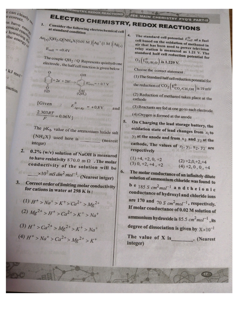 Electro Chemistry and Redox Reaction | PDF