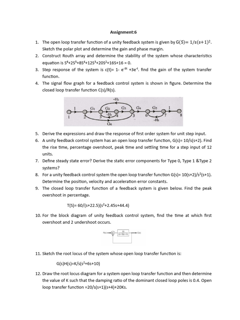 Control System Assignment-6 | PDF