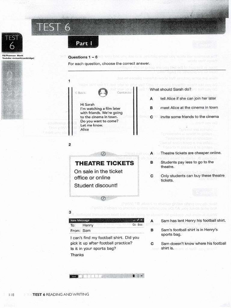 a2 Ket Practise Plus - Test 6 | PDF