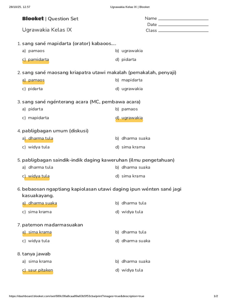 Ugrawakia Kelas IX _ Blooket-1 | PDF