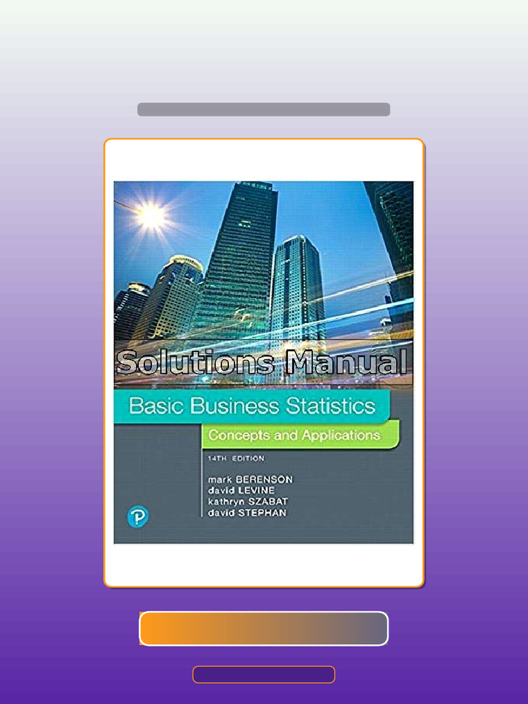 Test Bank of Basic Business Statistics Concepts and Applications 14th ...