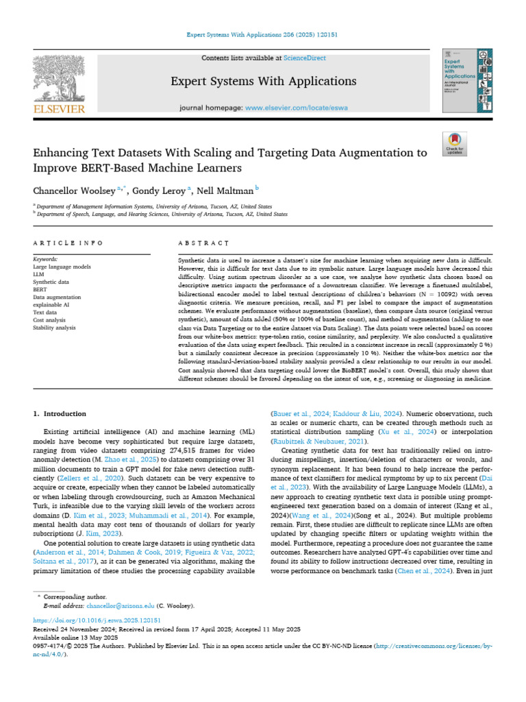 Data Augmentation for BERT in Text Datasets | PDF | Autism | Pervasive ...