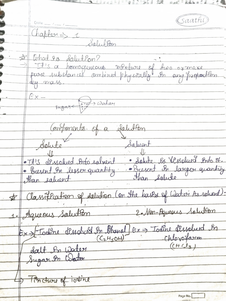 Toppers Notes of Solution Class 12th | PDF
