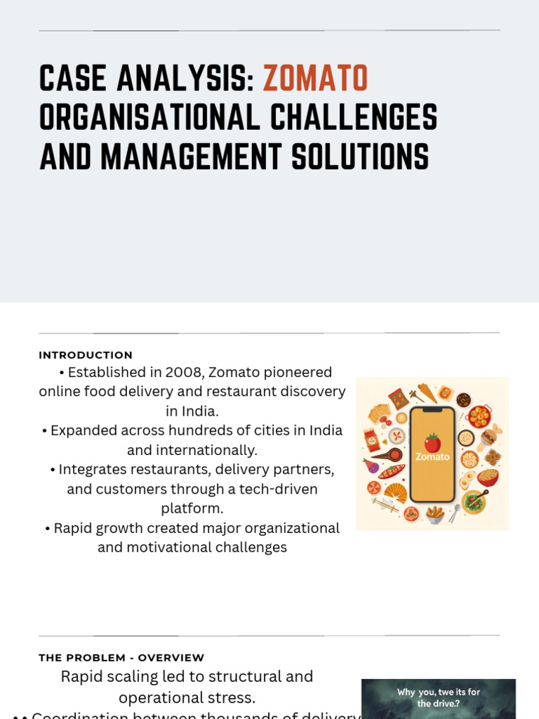 Zomato's Organizational Challenges & Solutions | PDF | Incentive ...