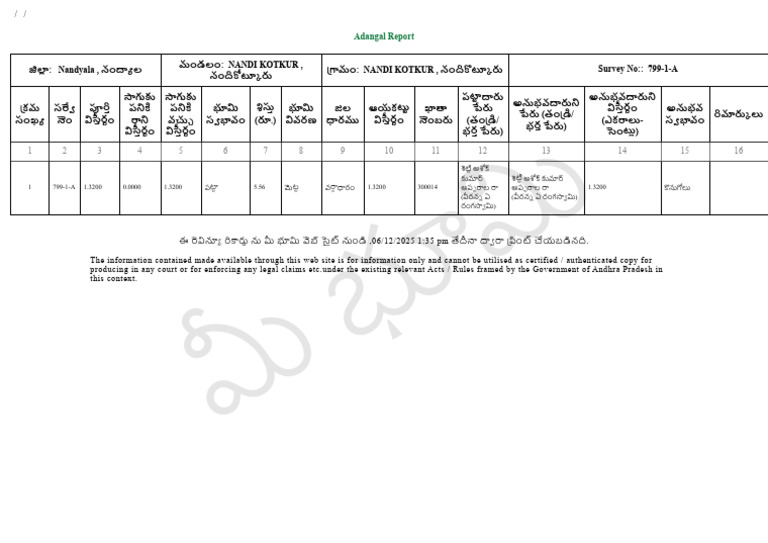 799 - 1 Adangal Latest | PDF
