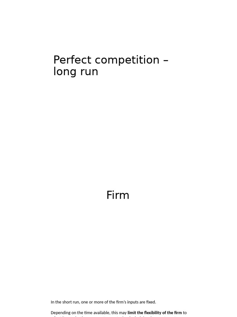 Long-Run Equilibrium in Perfect Competition | PDF