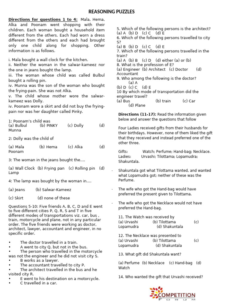 REASONING Workshop Modified 2021 | PDF