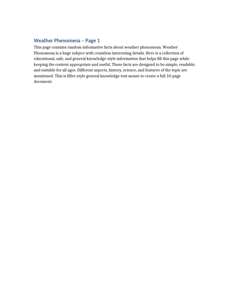 Doc 4 Weather Phenomena | PDF | Intelligence | Psychological Concepts