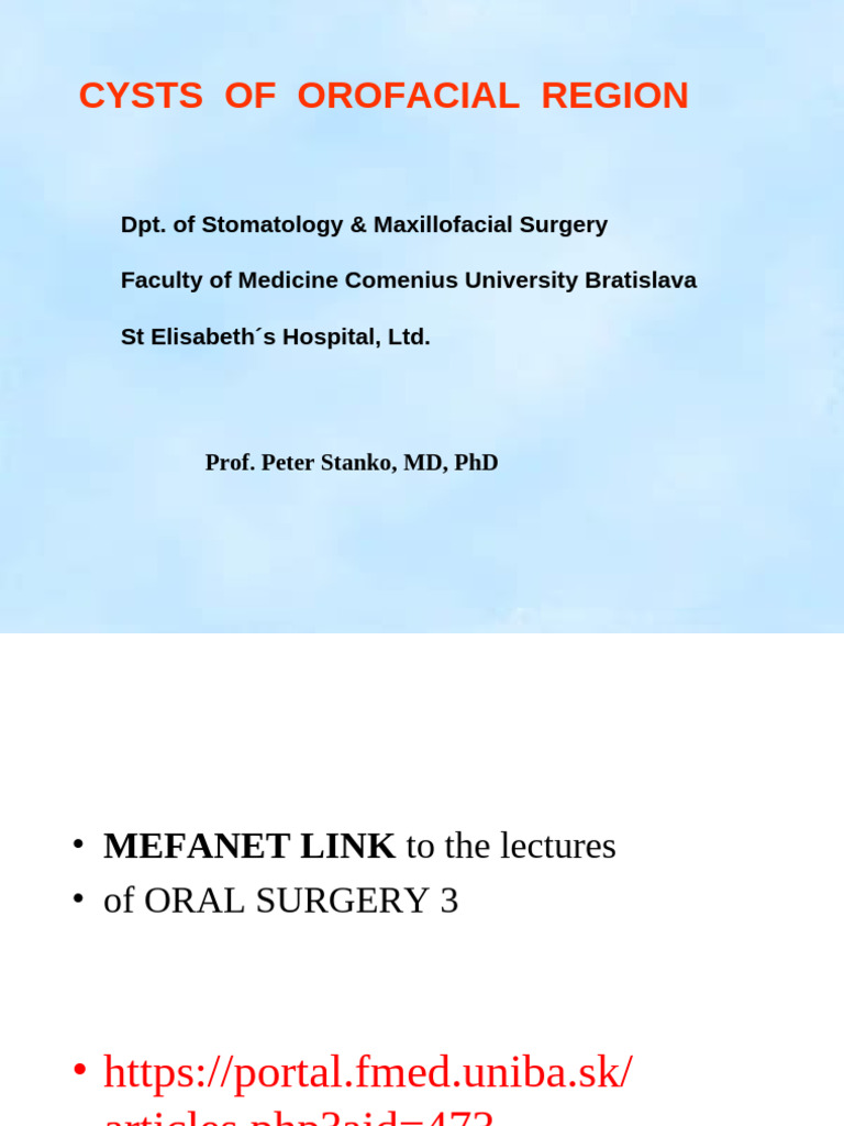 Orofacial Cysts: Types and Treatments | PDF | Periodontology ...