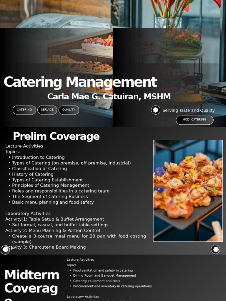 PRELIM Chapter 1 the Catering Business Industry | PDF | Foodservice
