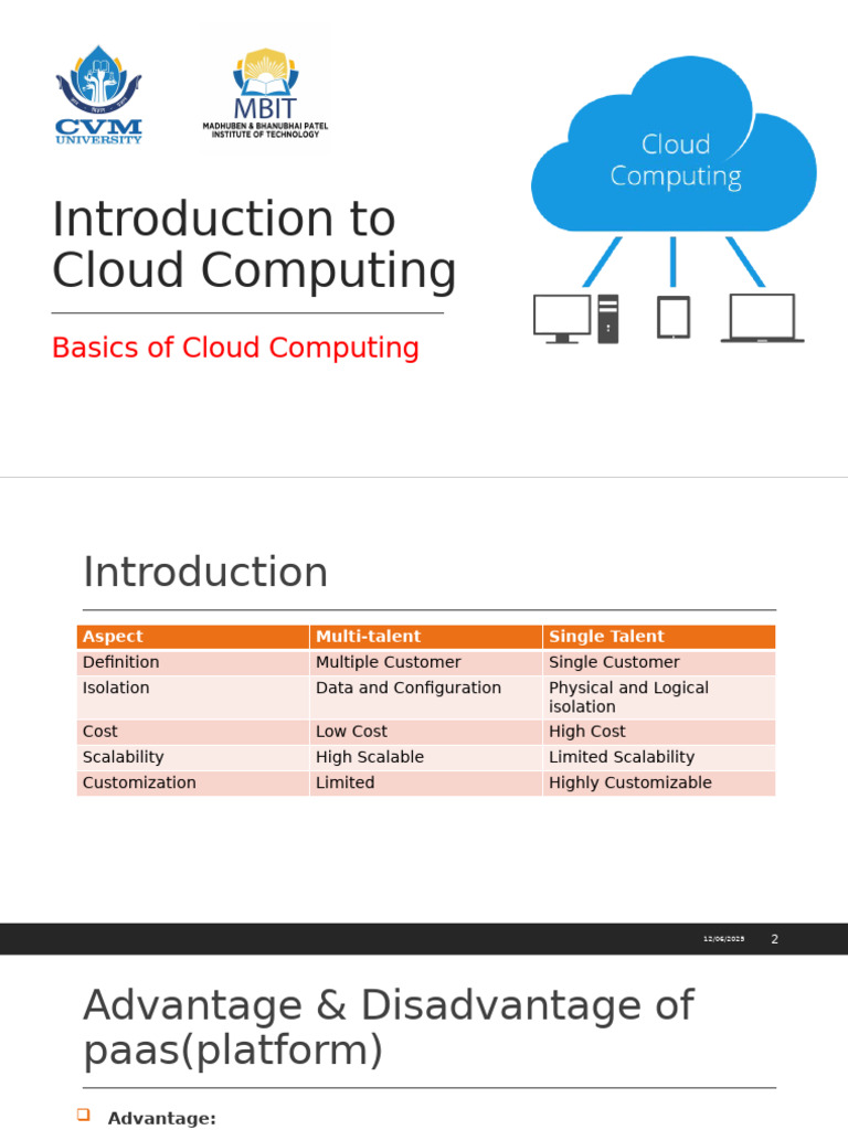 Basics of Cloud Computing - Pptx-Edited | PDF | Cloud Computing | Load Balancing (Computing)