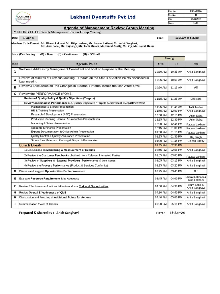 04-Minutes of MRG Meeting n AGENDA Apr-2024 | PDF | Systems Engineering