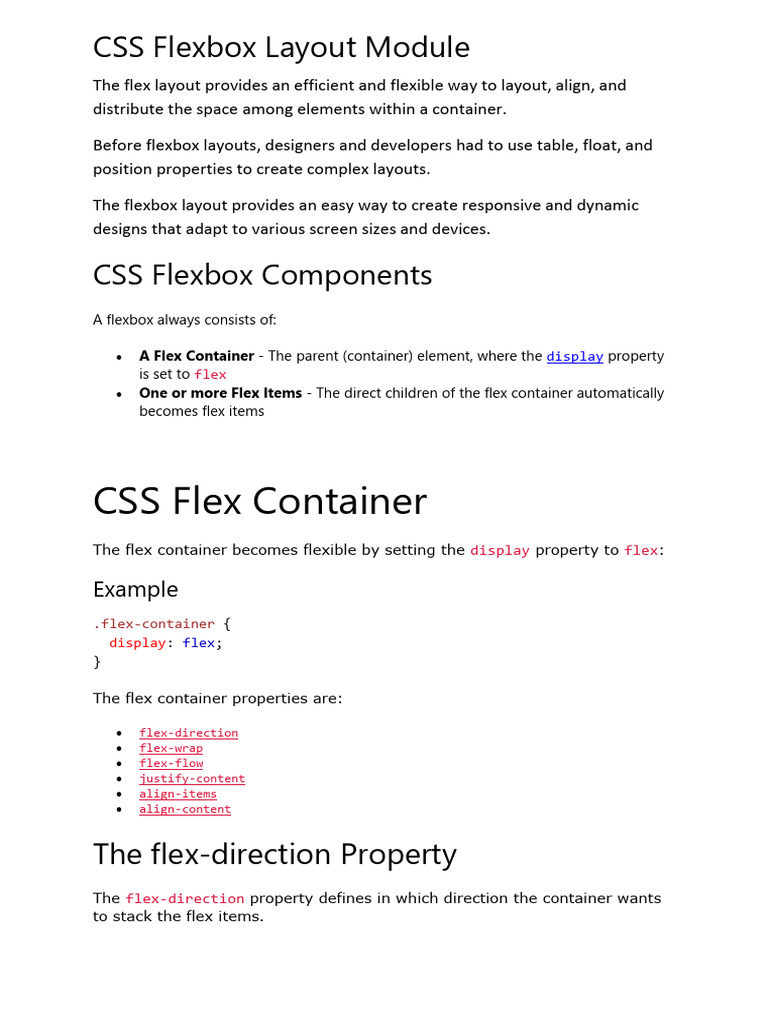 CSS Flexbox Layout Guide | PDF
