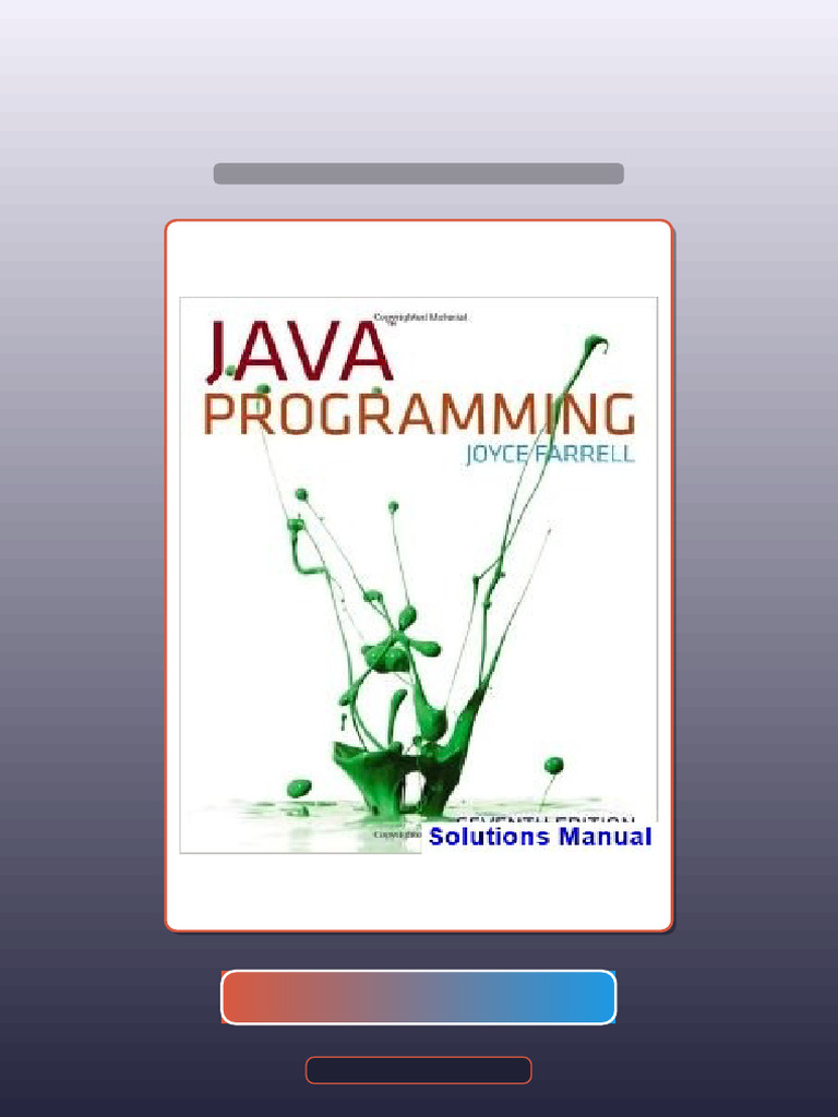 Test Bank of Java Programming 7th Edition Joyce Farrell | PDF ...