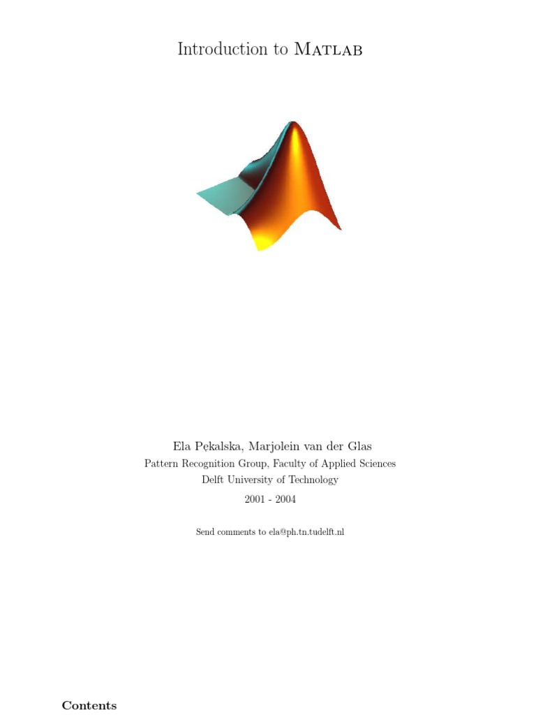 Introduction To Matlab Tu Delft Pdf Data Type Matrix Mathematics