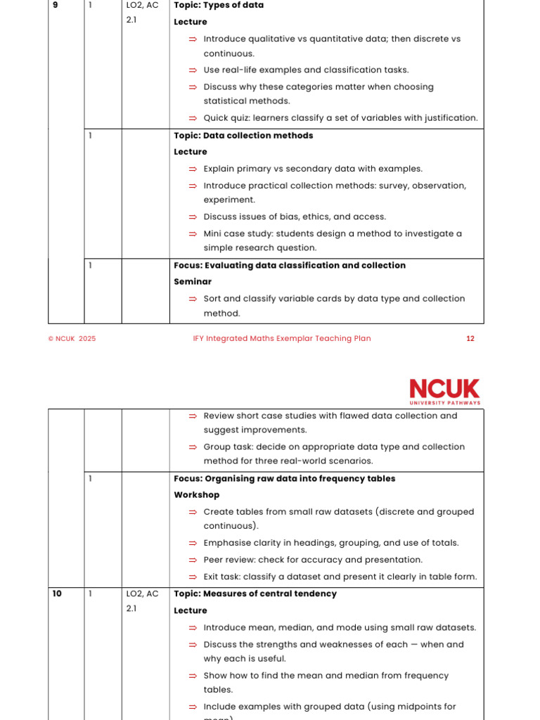 All About Statistics IFY Integrated Maths Exemplar Teach Plan v1 | PDF ...