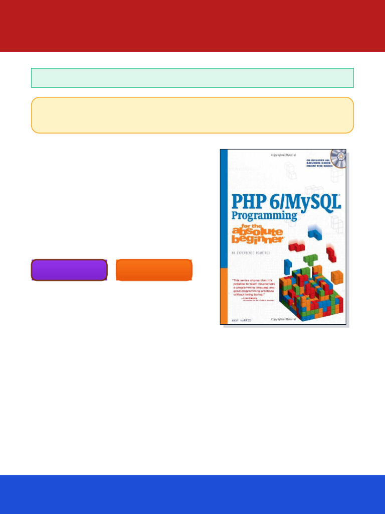 PHP 6 MYSQL programming for the absolute beginner 1st Edition Andrew B ...