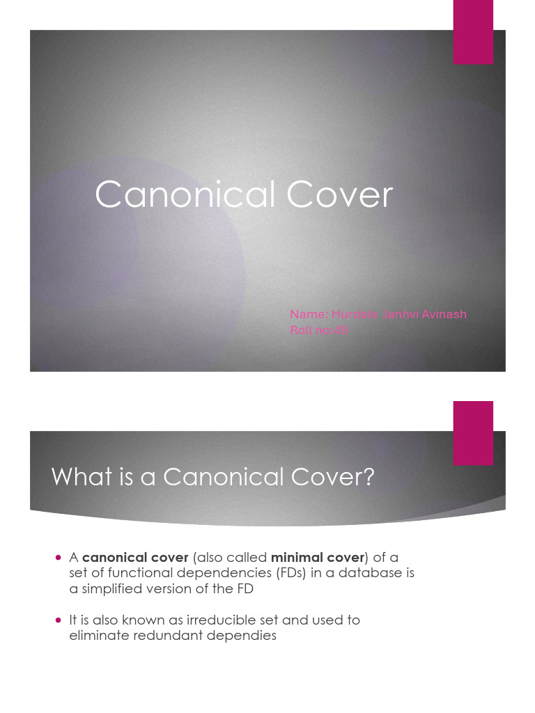 Understanding Canonical Cover in Databases | PDF