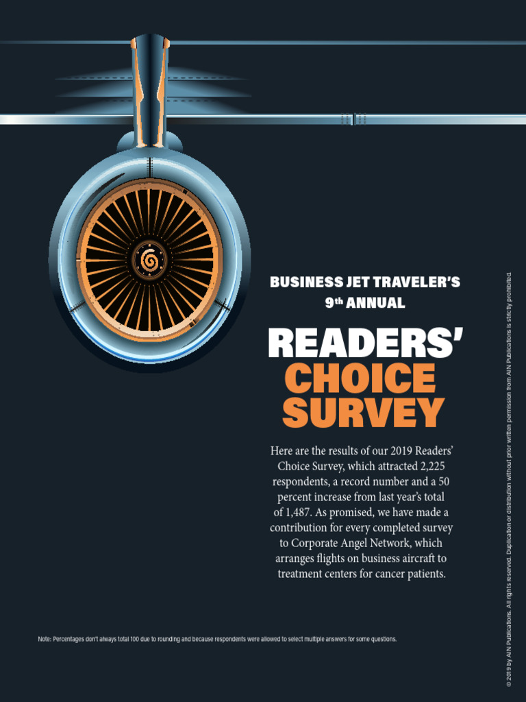 2019 Business Jet Traveller Readers Choice Survey | PDF | Aviation ...