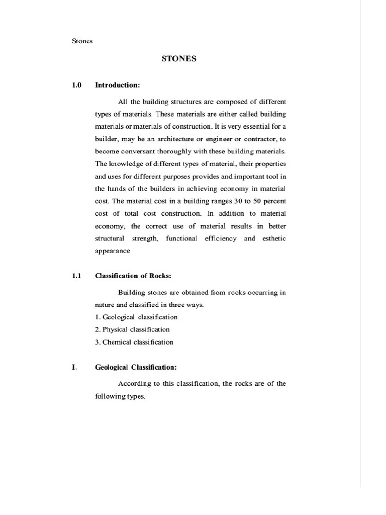 Stones and Brick Sem-3 | PDF