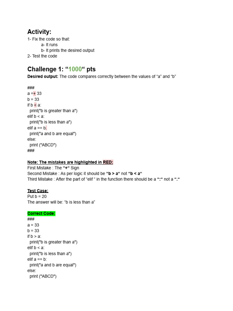 Python Challenge - Level 2 Session 1 Game 3 | PDF | Multiplication ...