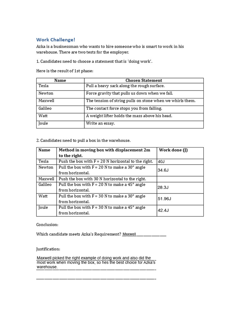 1760323954-Work Challenge Activity | PDF