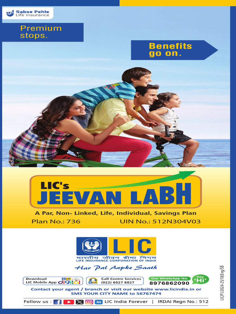 LIC Jeevan Labh Sales Brochure Eng | PDF | Insurance | Life Insurance