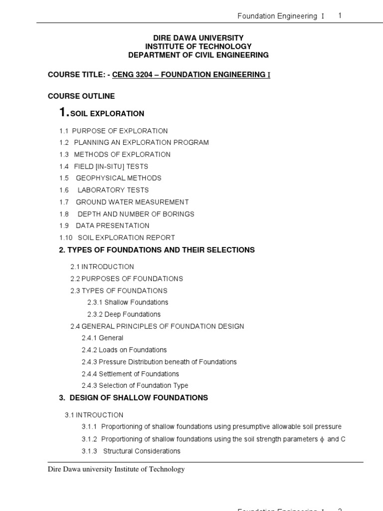 Ceng 3204 Lecture Note | PDF | Deep Foundation | Foundation (Engineering)