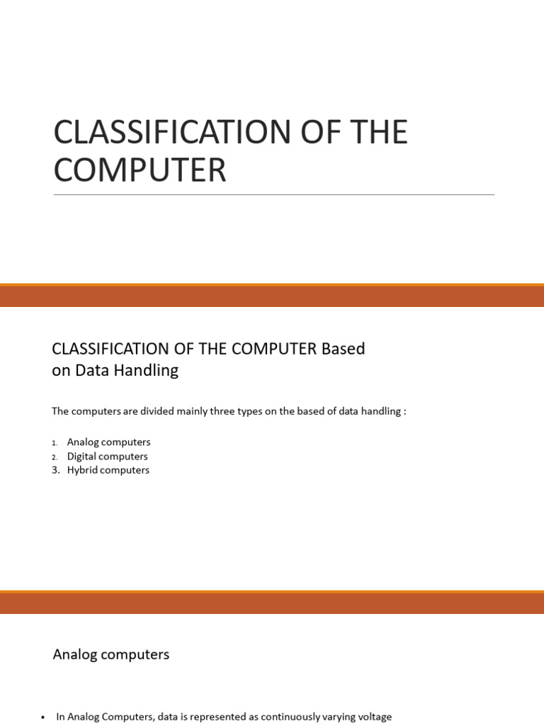 Classification of The Computer | PDF | Microcomputers | Personal Computers