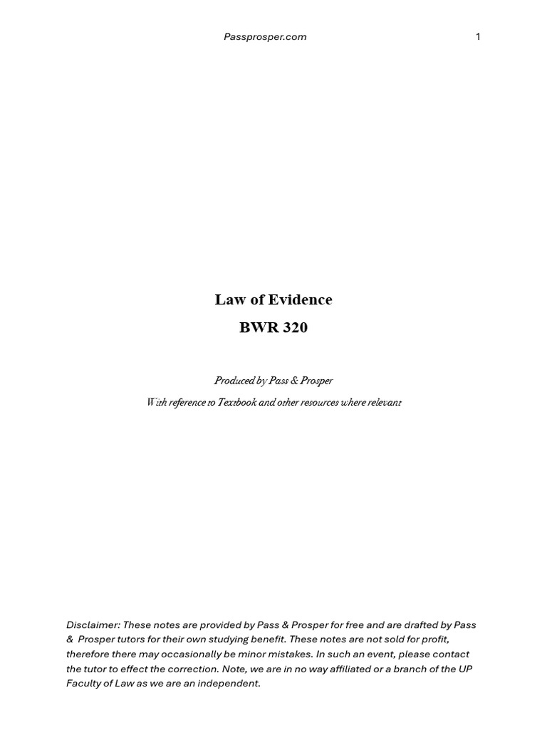 BWR 320 Examination Notes UPDATED | PDF | Burden Of Proof (Law ...