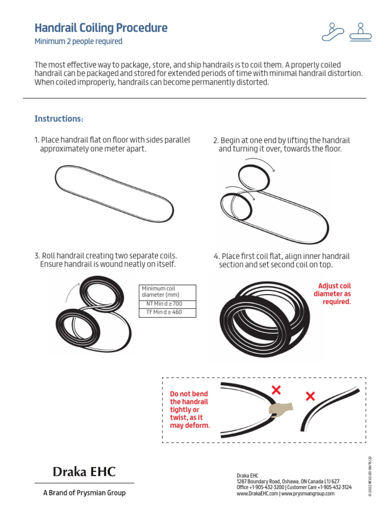Draka EHC Handrail Handling Coiling | PDF