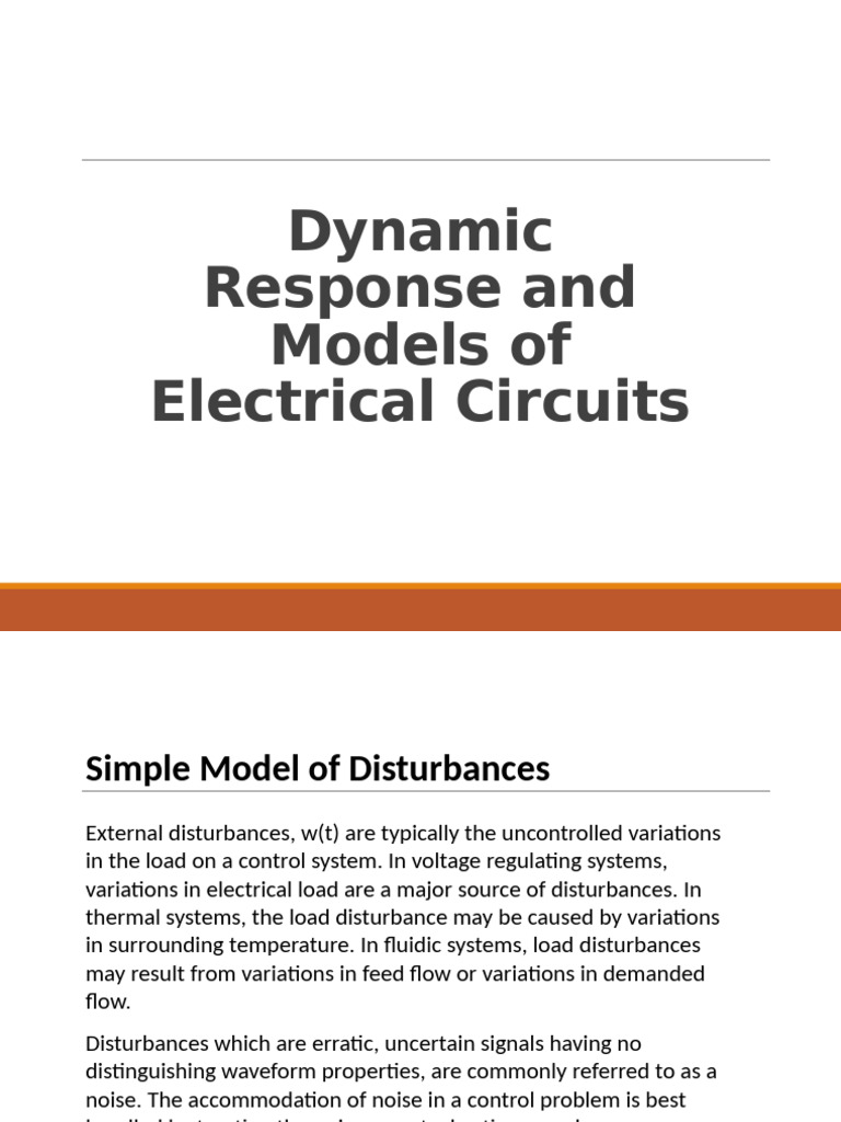 FCSLecture 4 - Dynamic Response and Models of Electrical Circuits | PDF ...