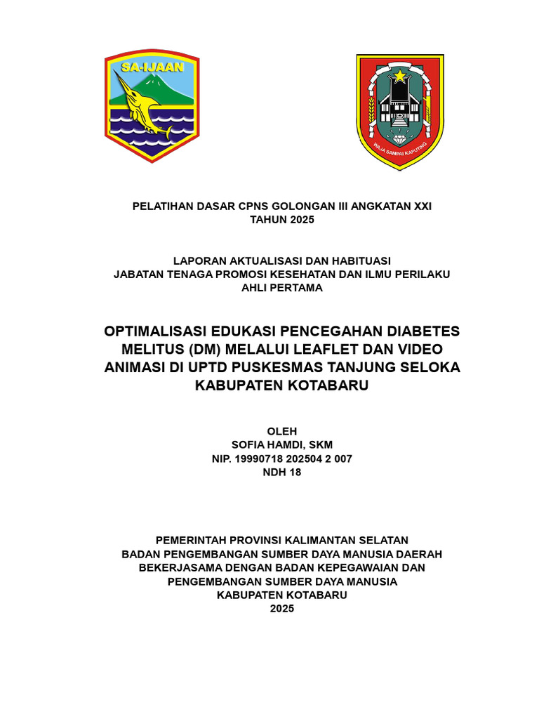 LAPORAN AKTUALISASI SOFIA HAMDI (FIX) | PDF